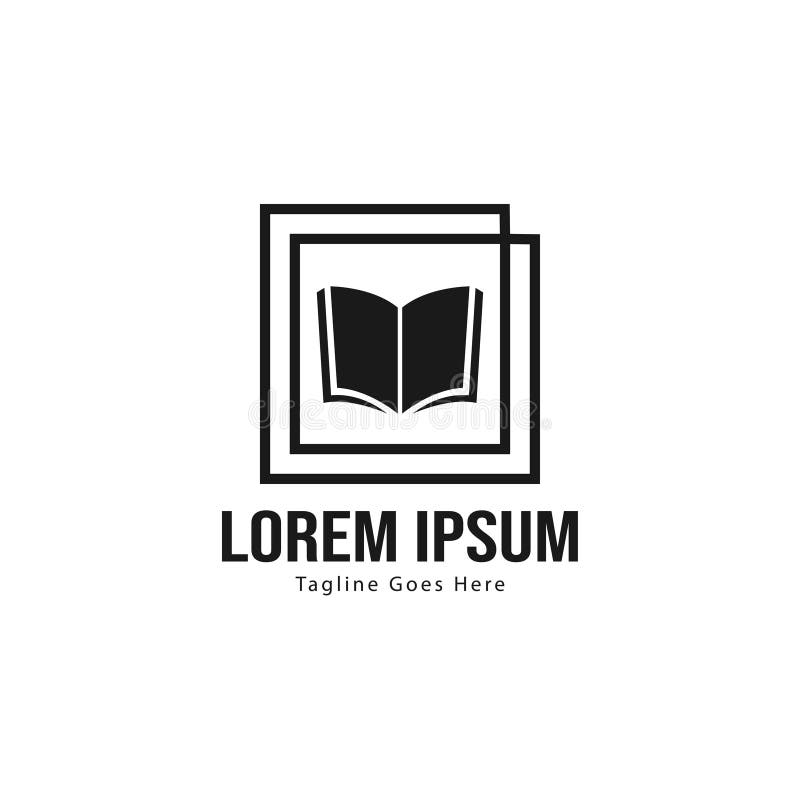 Book Logo Template Design. Minimalist Book Logo with Modern Frame Stock ...