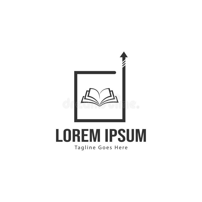Book Logo Template Design. Minimalist Book Logo with Modern Frame Stock ...