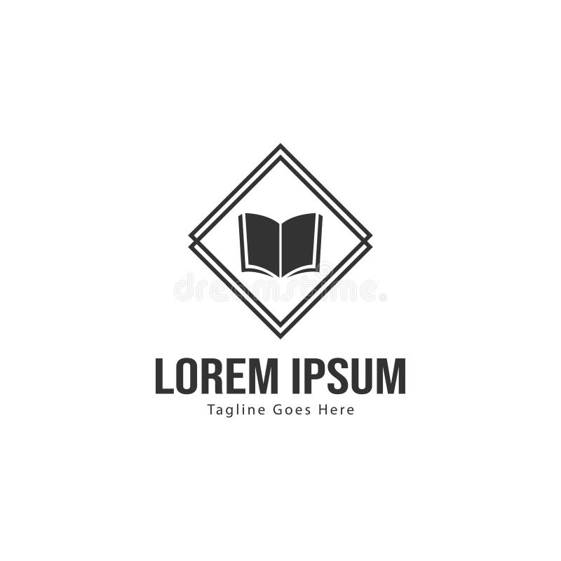 Book Logo Template Design. Minimalist Book Logo with Modern Frame Stock ...