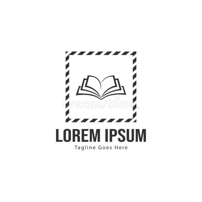 Book Logo Template Design. Minimalist Book Logo with Modern Frame Stock ...
