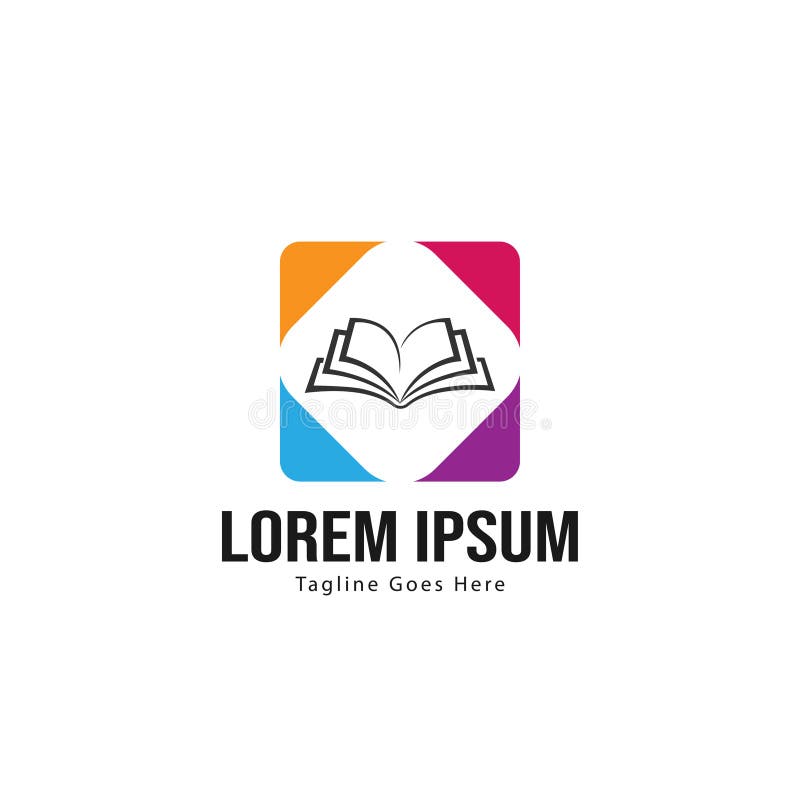 Book Logo Template Design. Minimalist Book Logo with Modern Frame Stock ...