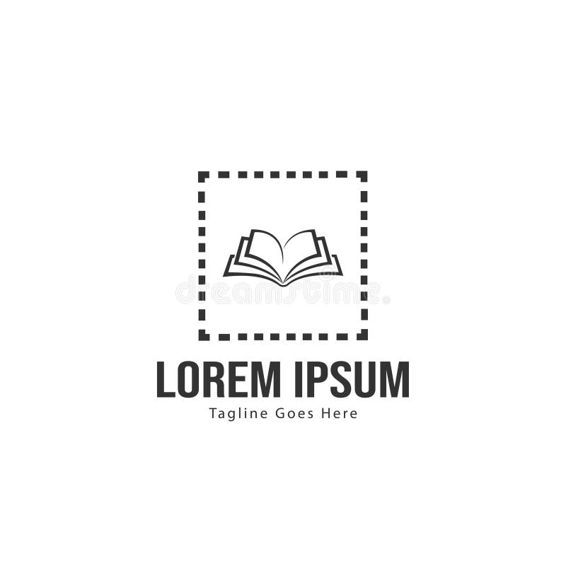 Book Logo Template Design. Minimalist Book Logo with Modern Frame Stock ...