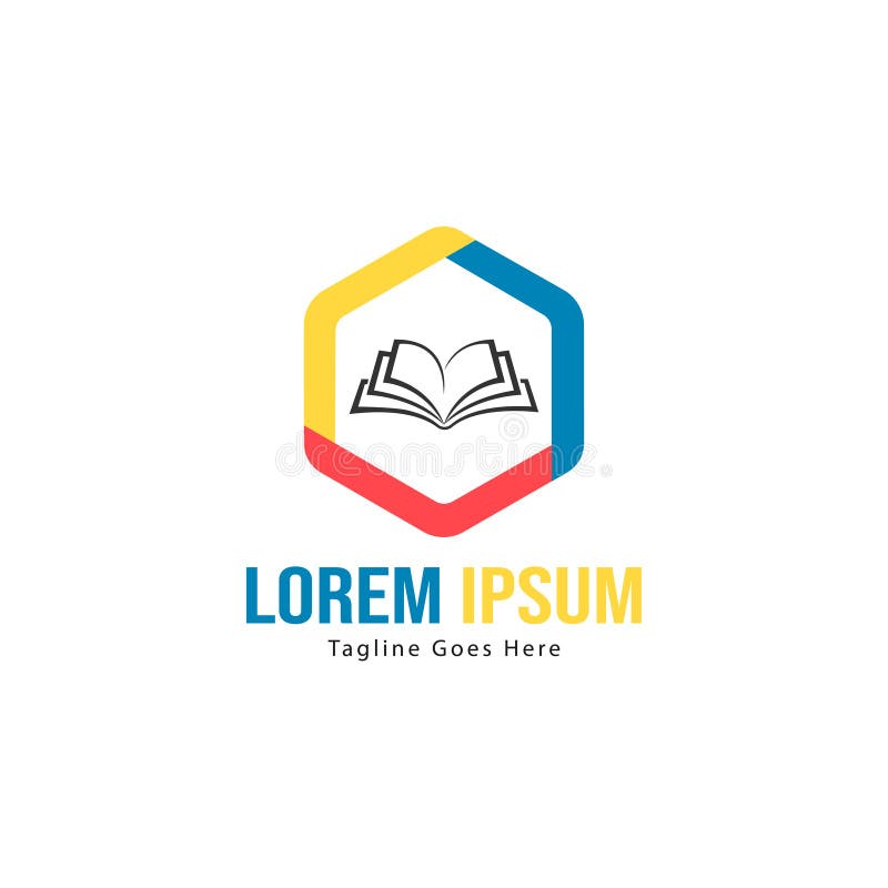 Book Logo Template Design. Minimalist Book Logo with Modern Frame Stock ...