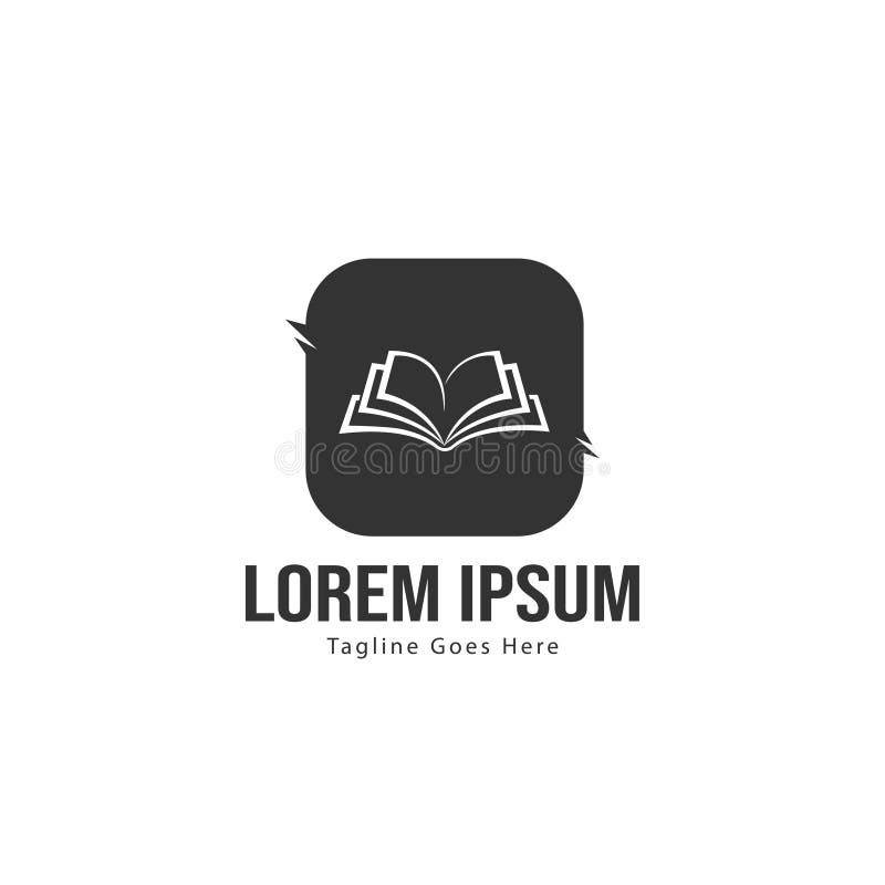 Book Logo Template Design. Minimalist Book Logo with Modern Frame Stock ...