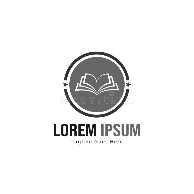 Book Logo Template Design. Minimalist Book Logo with Modern Frame Stock ...