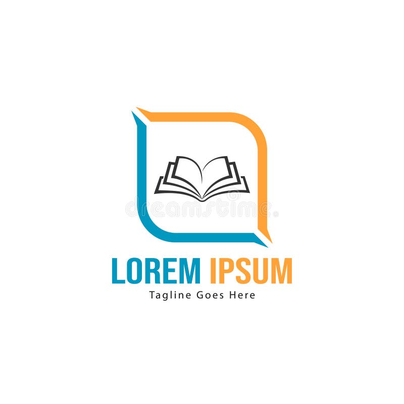 Book Logo Template Design. Minimalist Book Logo with Modern Frame Stock ...