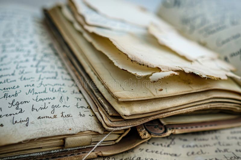 A Book with a Lot of Writing on it Stock Photo - Image of page, journal ...