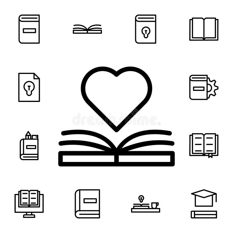 Love Books Icon Stock Illustrations – 1,818 Love Books Icon Stock ...
