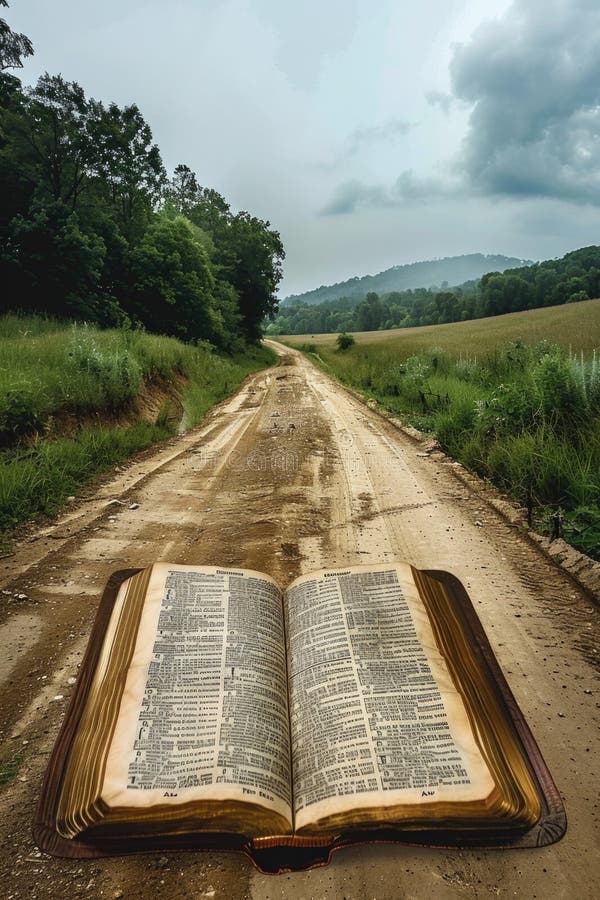 A Book Lying on a Dirt Road, Possibly Lost or Abandoned Stock Photo ...