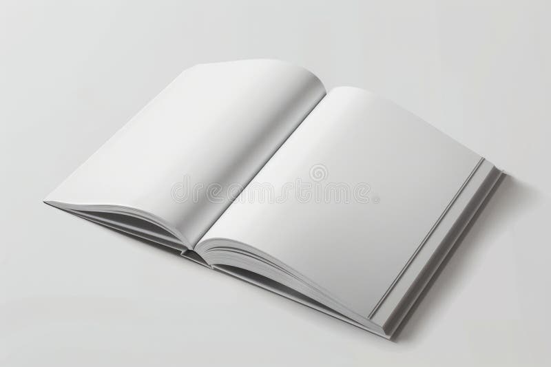A Book Lying Open on a Plain White Surface Stock Photo - Image of ...