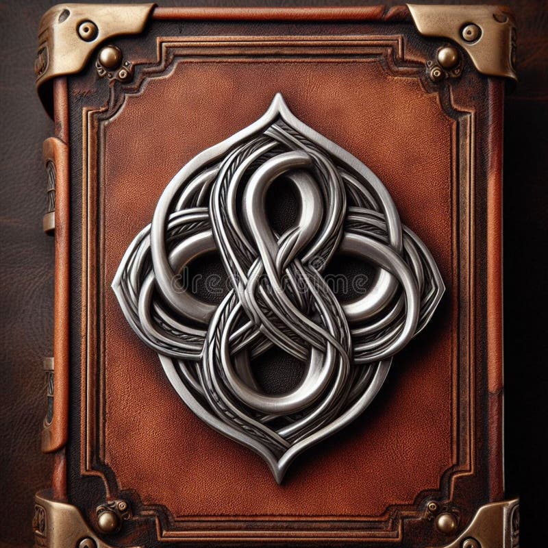 The Book is Made of Leather and Has a Celtic Knot on it Stock Image ...