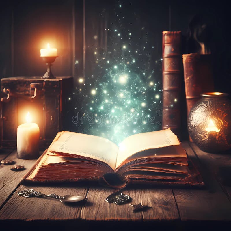 Magic fantasy book stock illustration. Illustration of bedtime - 293447737