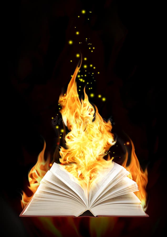 Book of magic fire stock illustration. Illustration of desire - 78908331