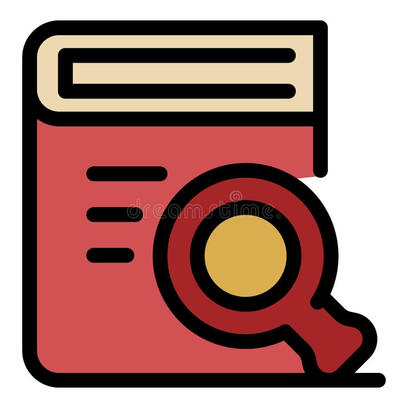 Book and Magnifier Icon Color Outline Vector Stock Vector ...