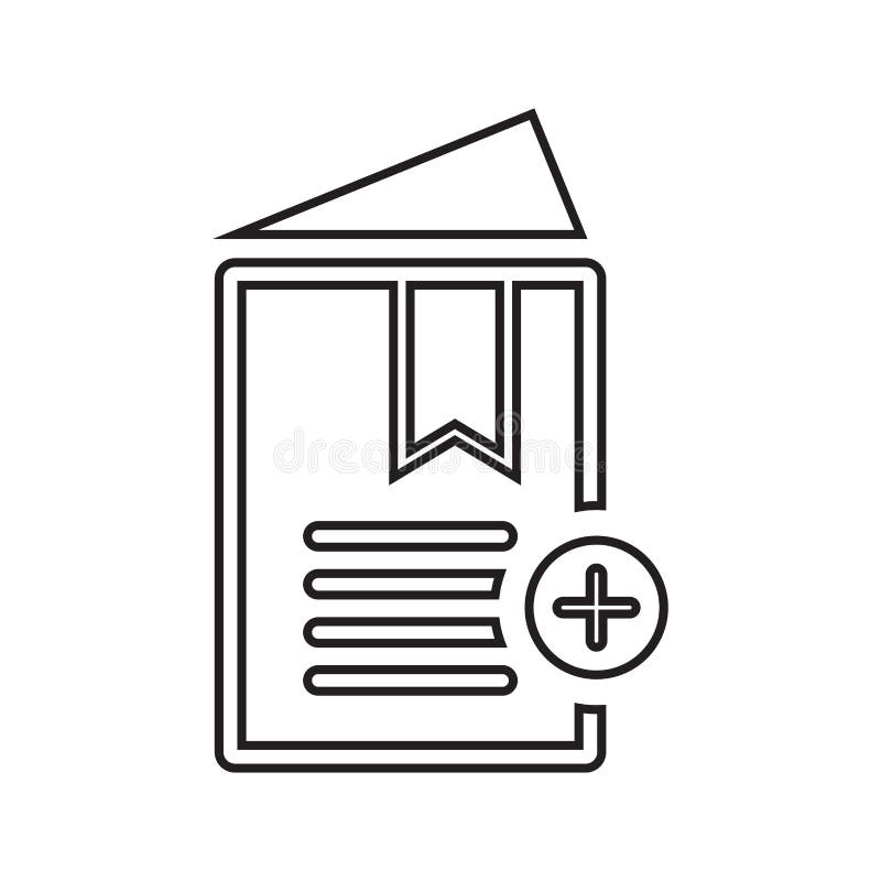 Book Marking Outline Icon. Line Art Vector Stock Vector - Illustration ...