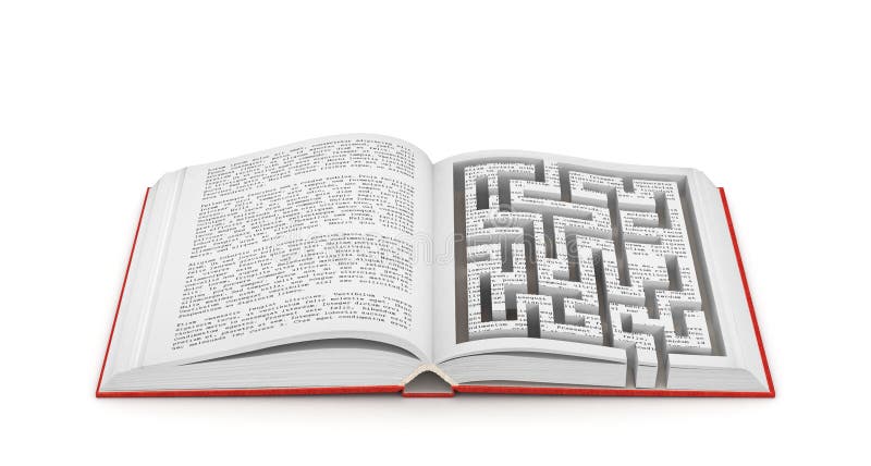 Book, the Maze in the Book. Stock Illustration - Illustration of ...