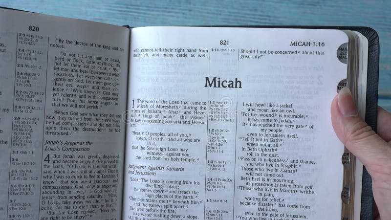 Book of Micah Chapter 6 Verse 8. Stock Footage - Video of printed ...