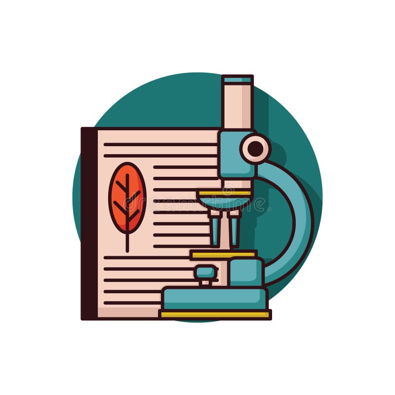 Book with Microscope. Vector Illustration Decorative Design Stock ...