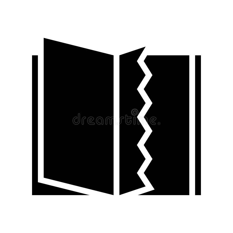 Book with Missing Page Vector, Solid Style Icon Stock Vector ...
