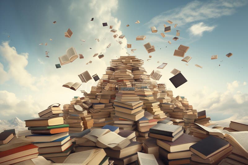 Book mountain stock illustration. Illustration of poster - 300016490