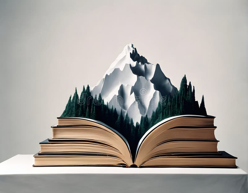 Book Mountain: Symbol of Knowledge Stock Illustration - Illustration of ...