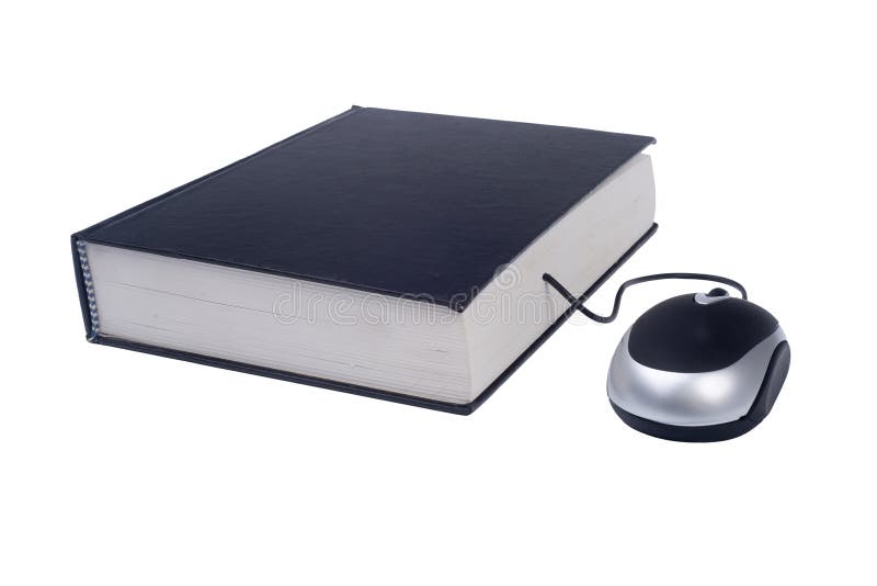 A Book with a Mouse Connected Stock Photo - Image of concept, search ...
