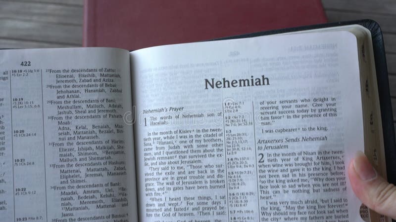 The Book of Nehemiah of the Holy Bible. Stock Video - Video of scripture, meditate: 373815563