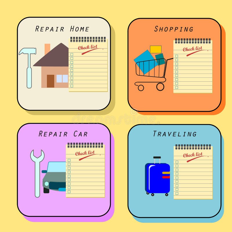 Book Note for Check List Illustration Stock Vector - Illustration of ...