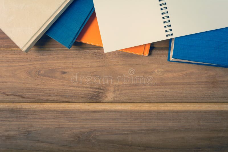Book and notebook on desk stock photo. Image of blank - 109329586