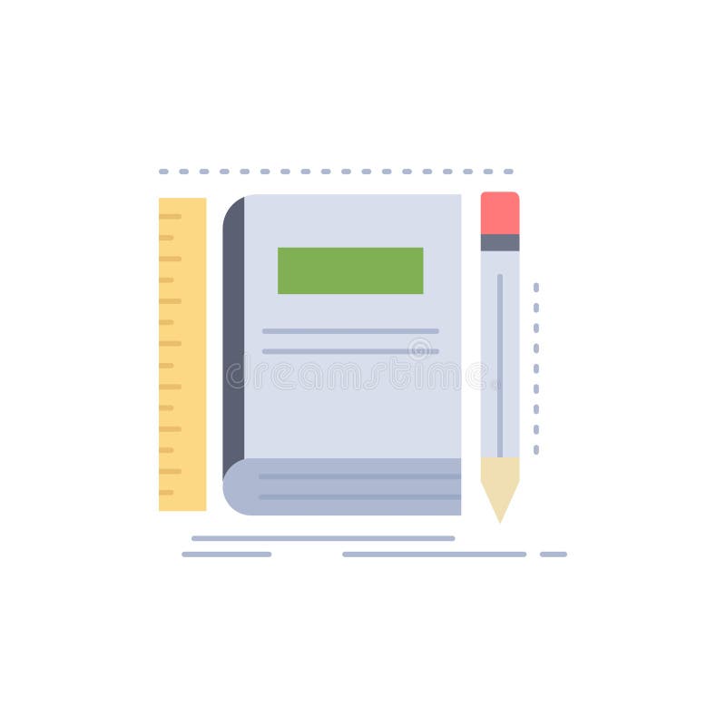 Book, Notebook, Notepad, Pocket, Sketching Flat Color Icon Vector Stock ...