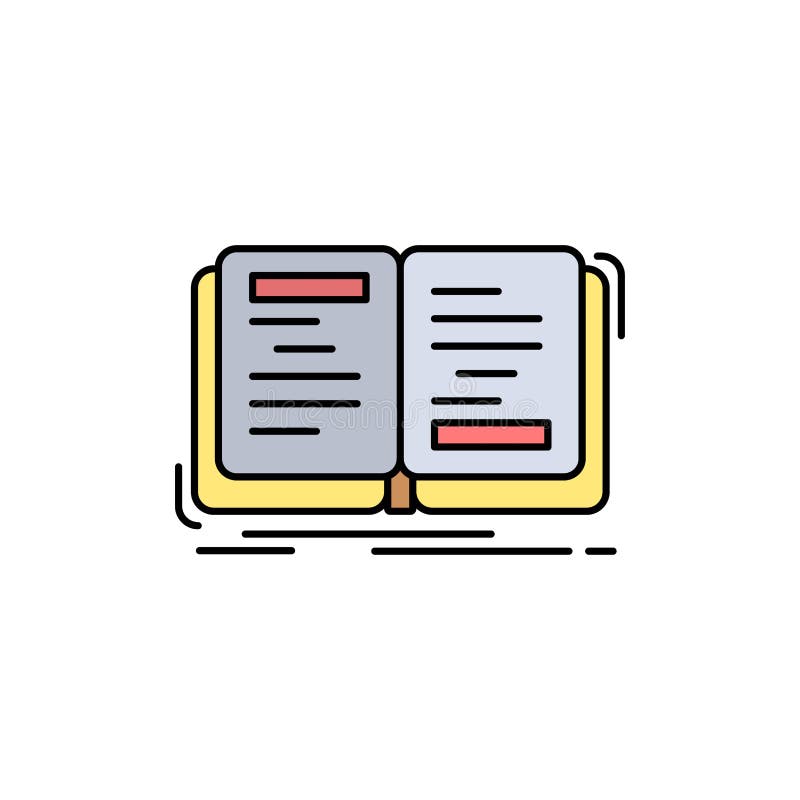 Book, Novel, Story, Writing, Theory Flat Color Icon. Vector Icon Banner ...