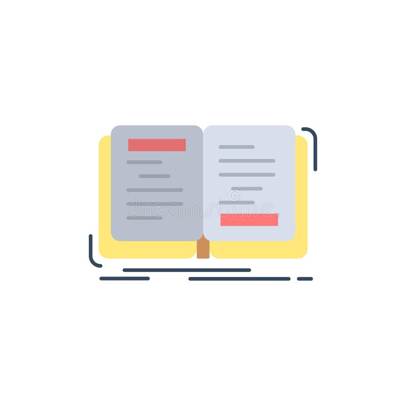 Book, Novel, Story, Writing, Theory Flat Color Icon. Vector Icon Banner ...