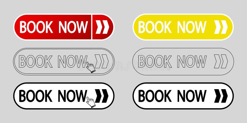 Book Now Buttons. Simple Beautiful Text Book Now Buttons Stock ...