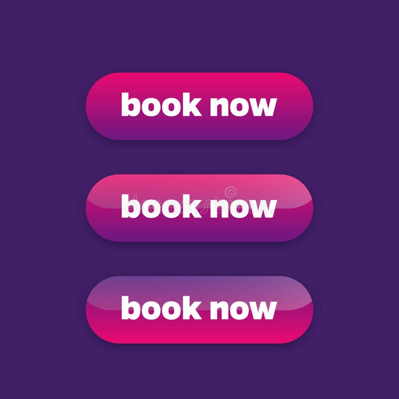 Book Now Buttons for Web, Vector Stock Vector - Illustration of button ...