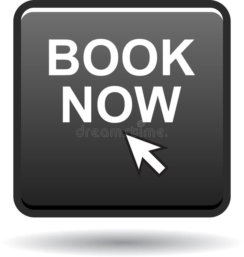 Book Now Icon Web Button Black Stock Vector - Illustration of advert ...