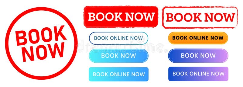 Book Now Rectangle Red Stamp and Button Website Modern Online for Order ...