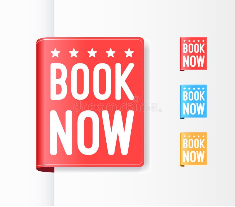 Book Now Ribbons stock vector. Illustration of subscription - 202616564