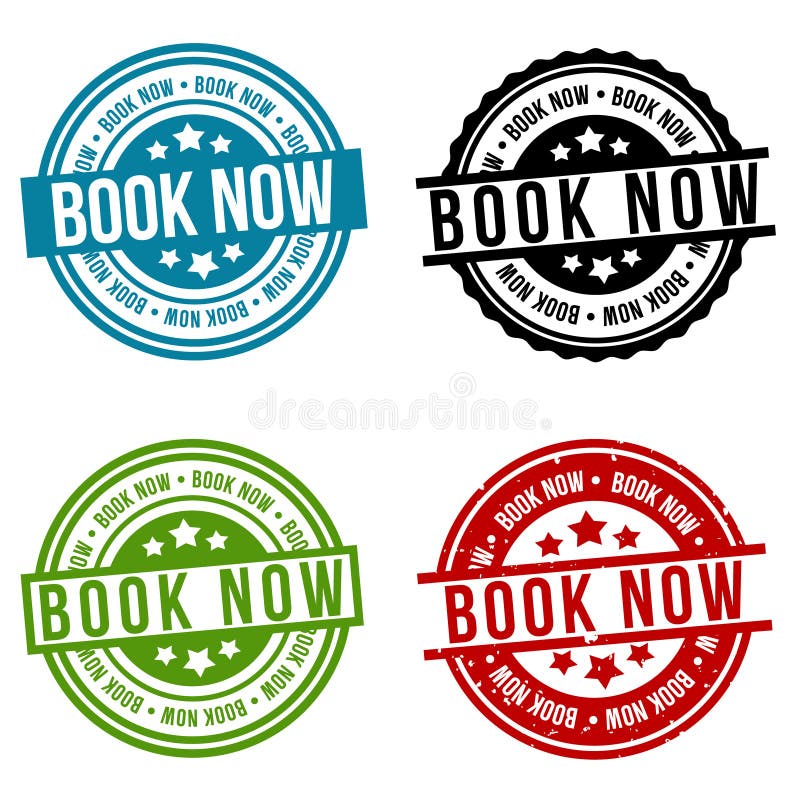 Book Now Stamp Collection Eps10 Vector Badge Stock Illustration ...