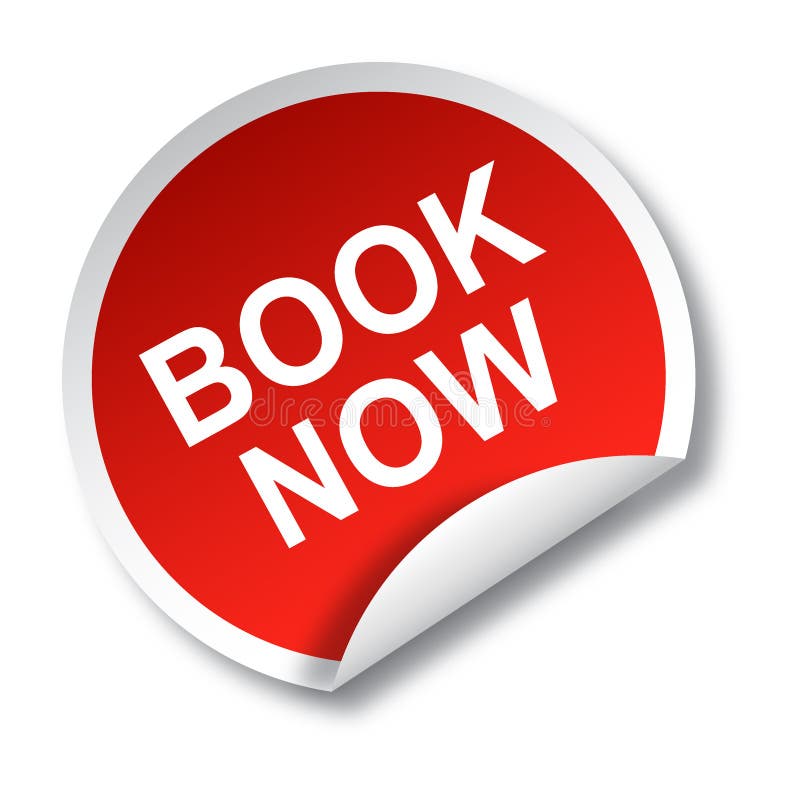 Book now sticker stock illustration. Illustration of design - 118863526