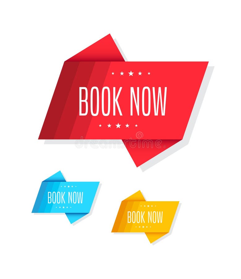 Book Now Tags Set stock illustration. Illustration of business - 263607848