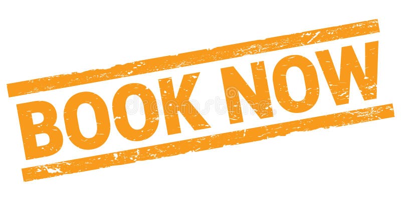 BOOK NOW Text on Orange Rectangle Stamp Sign Stock Illustration ...