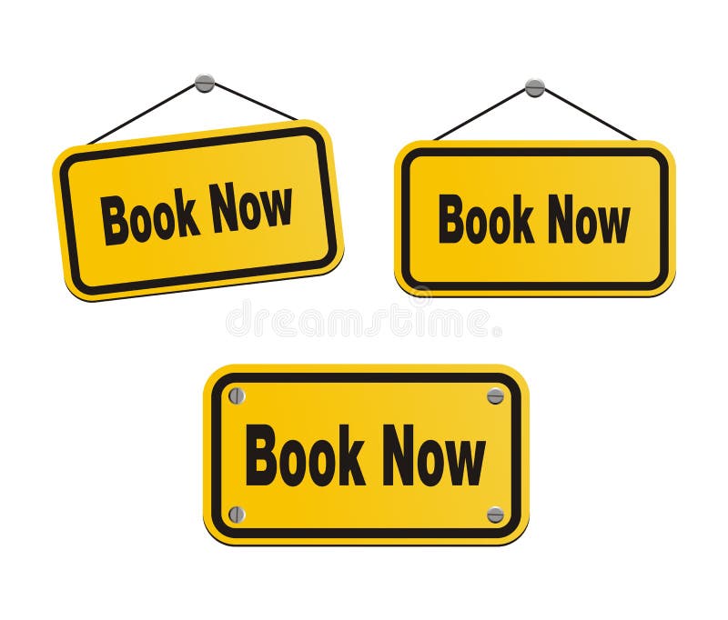 Book Now Icon Web Button Orange Stock Vector - Illustration of click ...