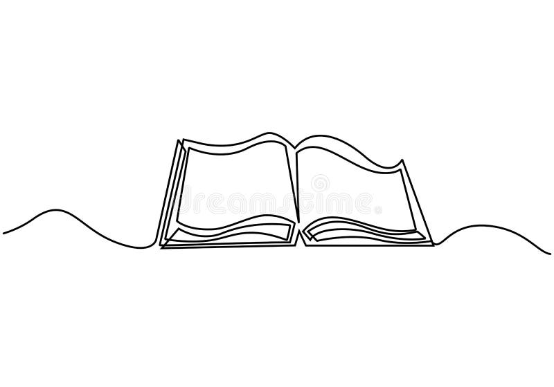 Book One Line Drawing Banner. Open Book with Flying Pages. Continuous ... Book One Line Drawing Banner. Open Book with Flying Pages. Continuous ...