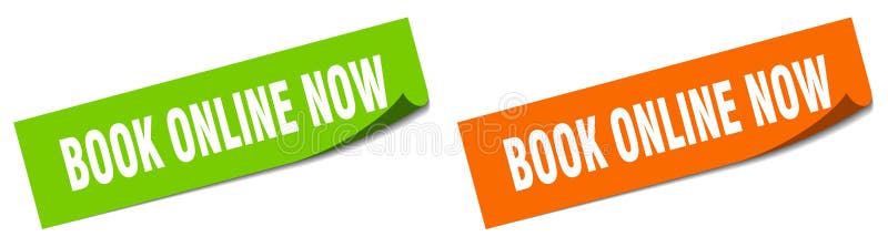 Book Online Now Sticker. Book Online Now Sign Set Stock Vector ...
