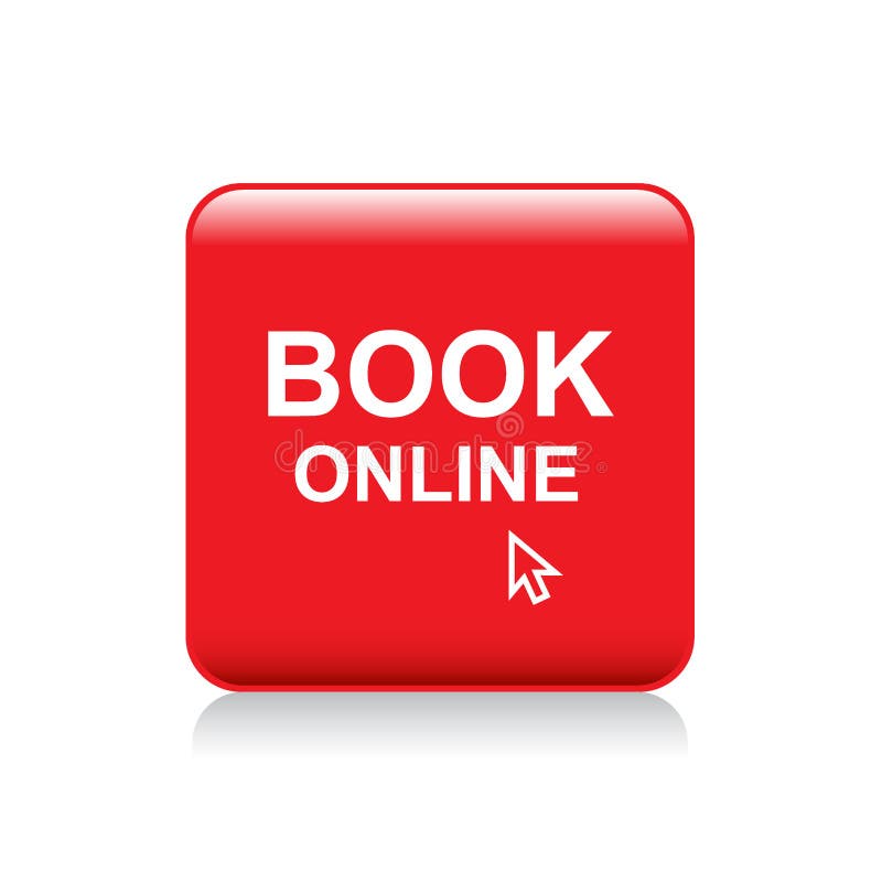 Book Now Red Button Isolated on White Stock Illustration - Illustration ...