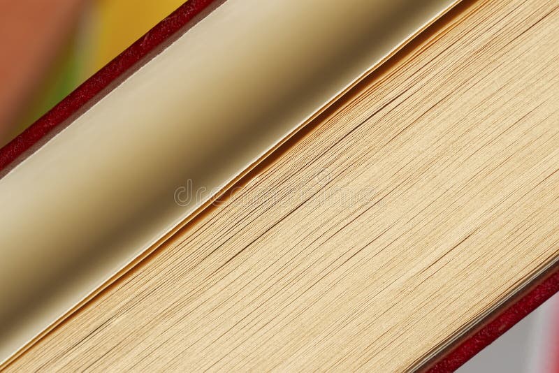 Book with Open Book Cover, Top View from the Butt, Selective Focus ...