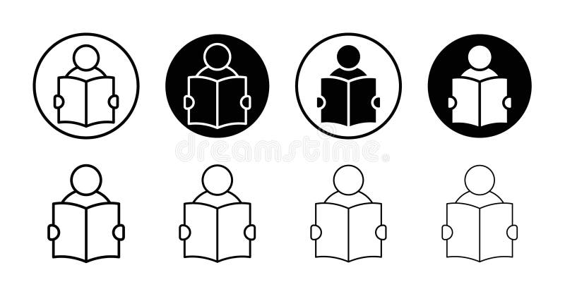 Book Open Reader Icon Linear Logo Isolated Stock Vector - Illustration ...
