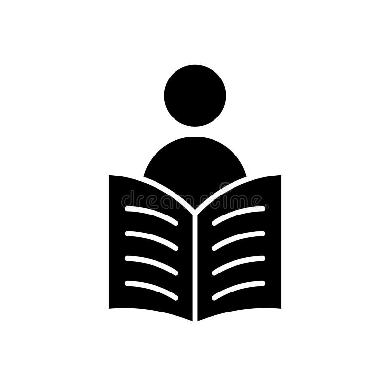 Book Open Reader Icon Set. Student Study in Library Vector Symbol ...