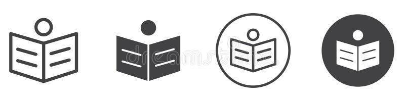 Book Open Reader Icon Thin Line Illustration Stock Illustration ...