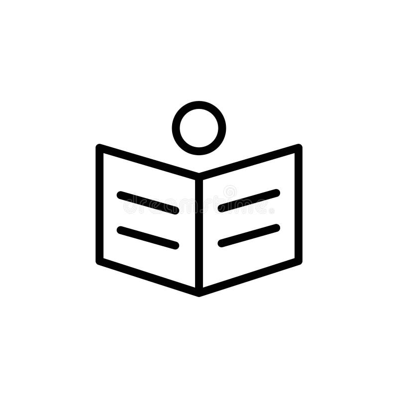 Book Open Reader Icon Thin Line Art Isolated Stock Vector ...